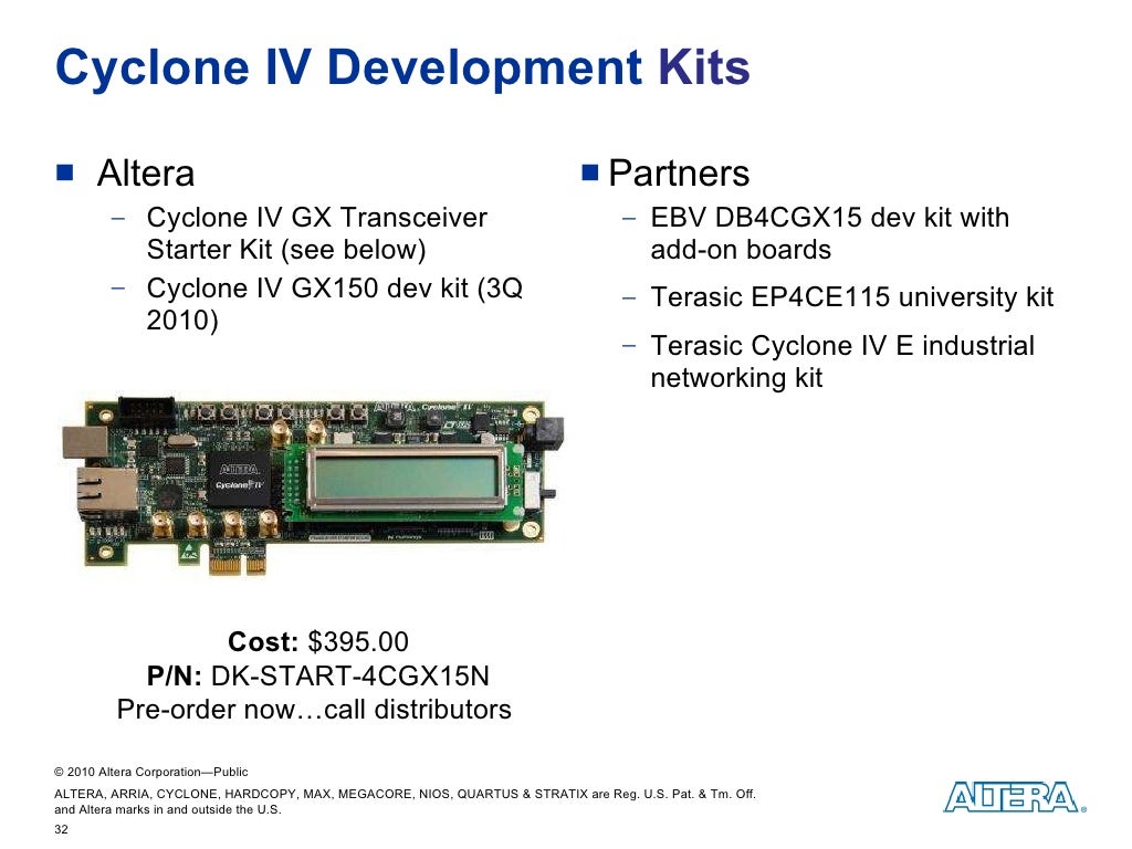Altera Cyclone Iv Fpga Customer Presentation