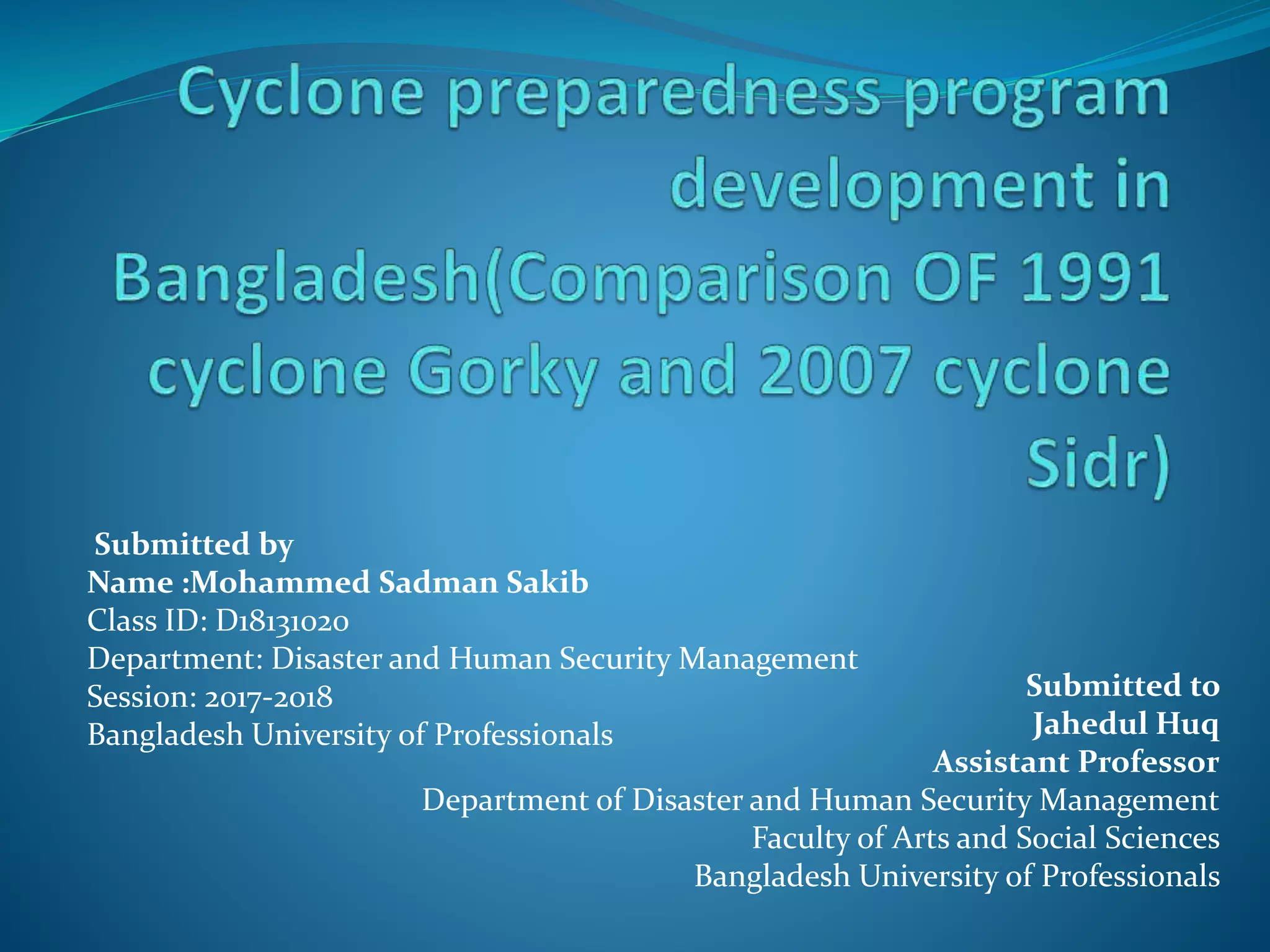 Cyclone preparedness program development in bangladesh(comparison of ...