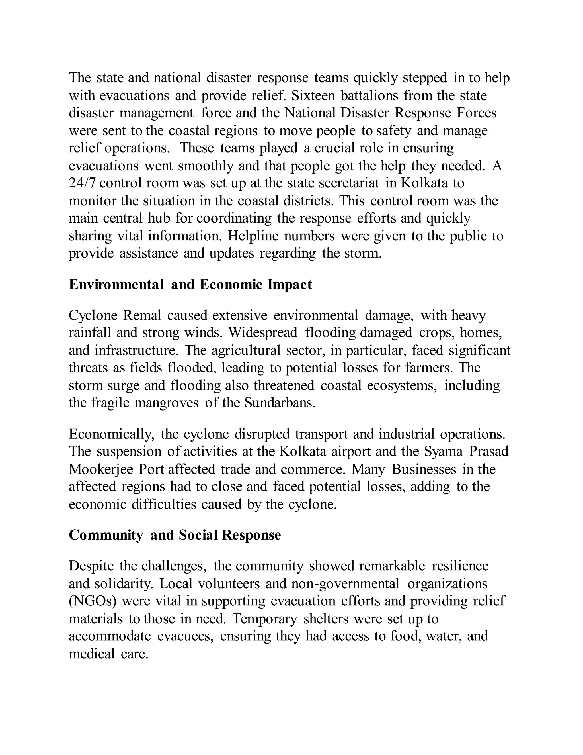 Cyclone Remal: Assessing Impact and Recovery Efforts | PDF Cyclone Remal: Assessing Impact and Recovery Efforts | PDF