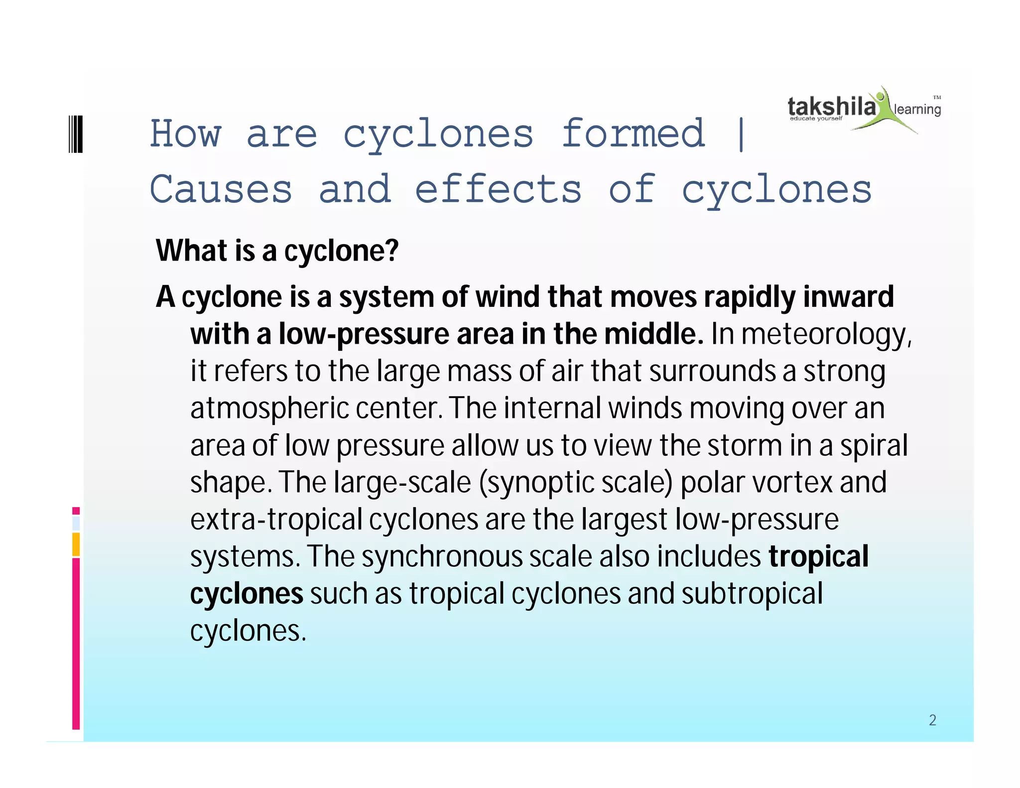 Cyclones and Tropical Cyclone class 7 social science | PDF