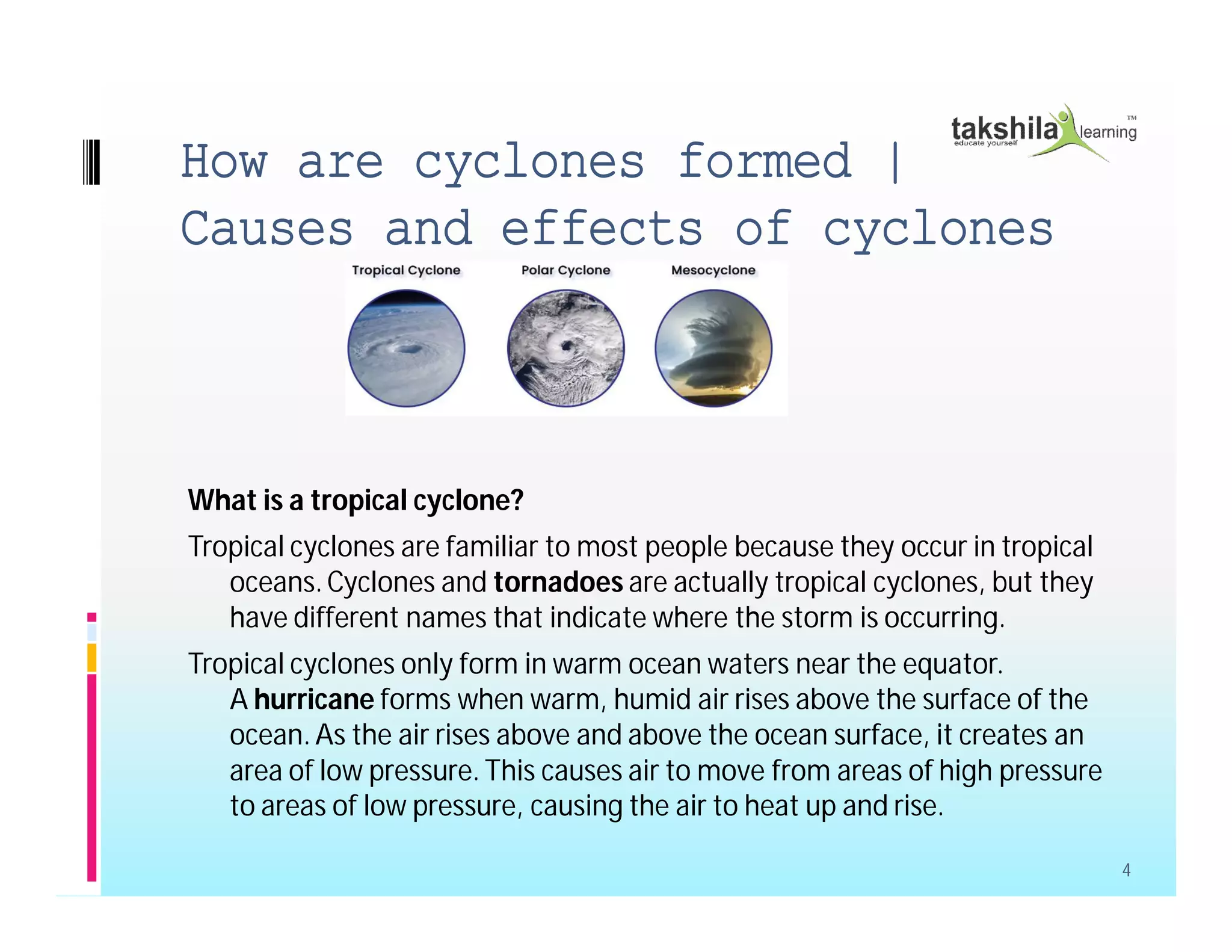 Cyclones and Tropical Cyclone class 7 social science | PDF