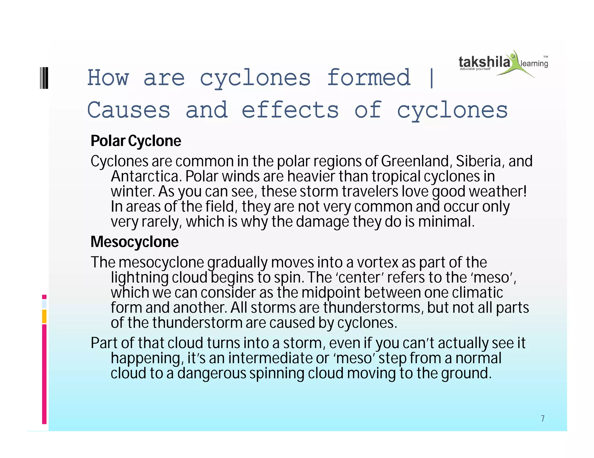 Cyclones and Tropical Cyclone class 7 social science | PDF