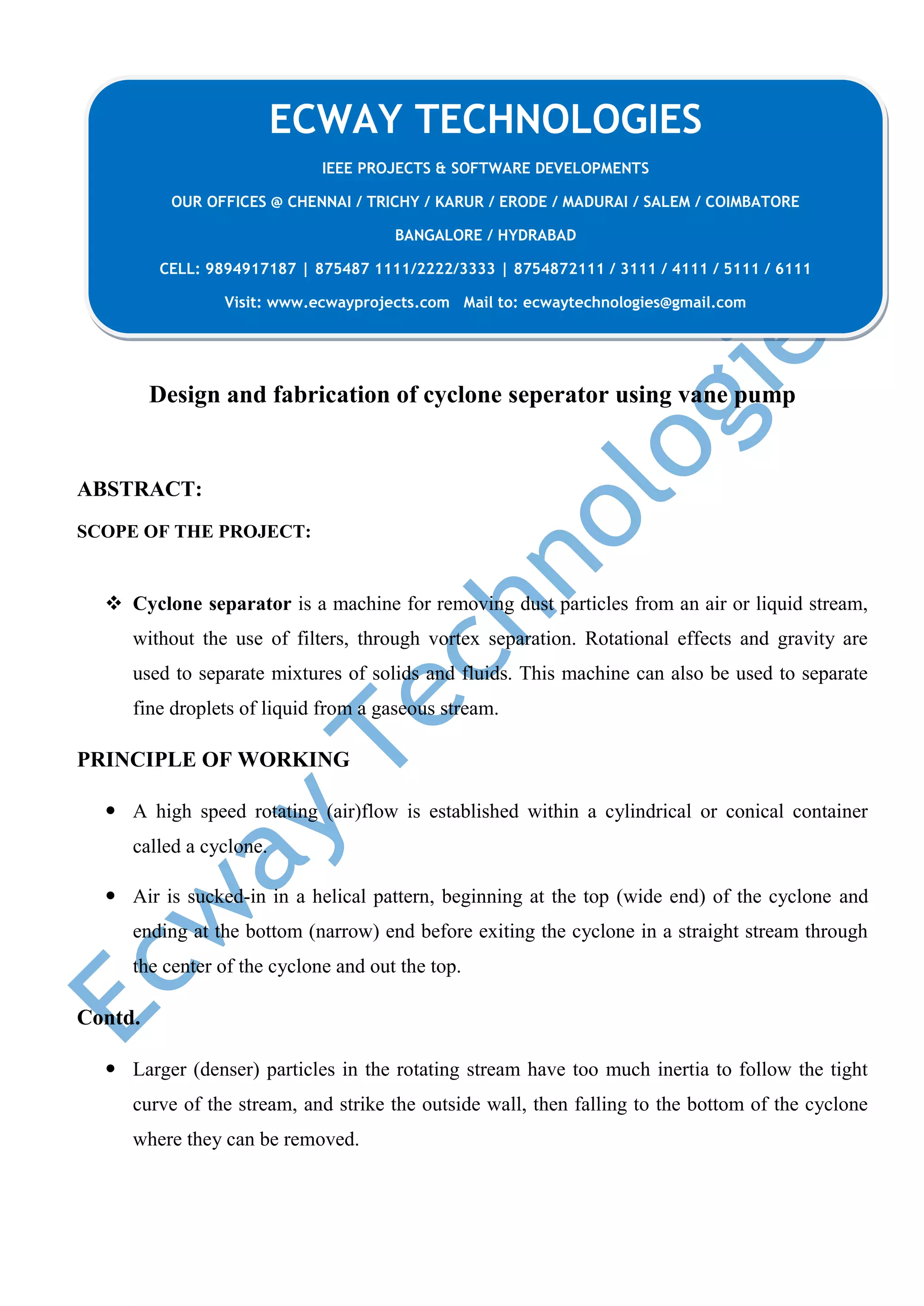 Cyclone seperator | DOCX