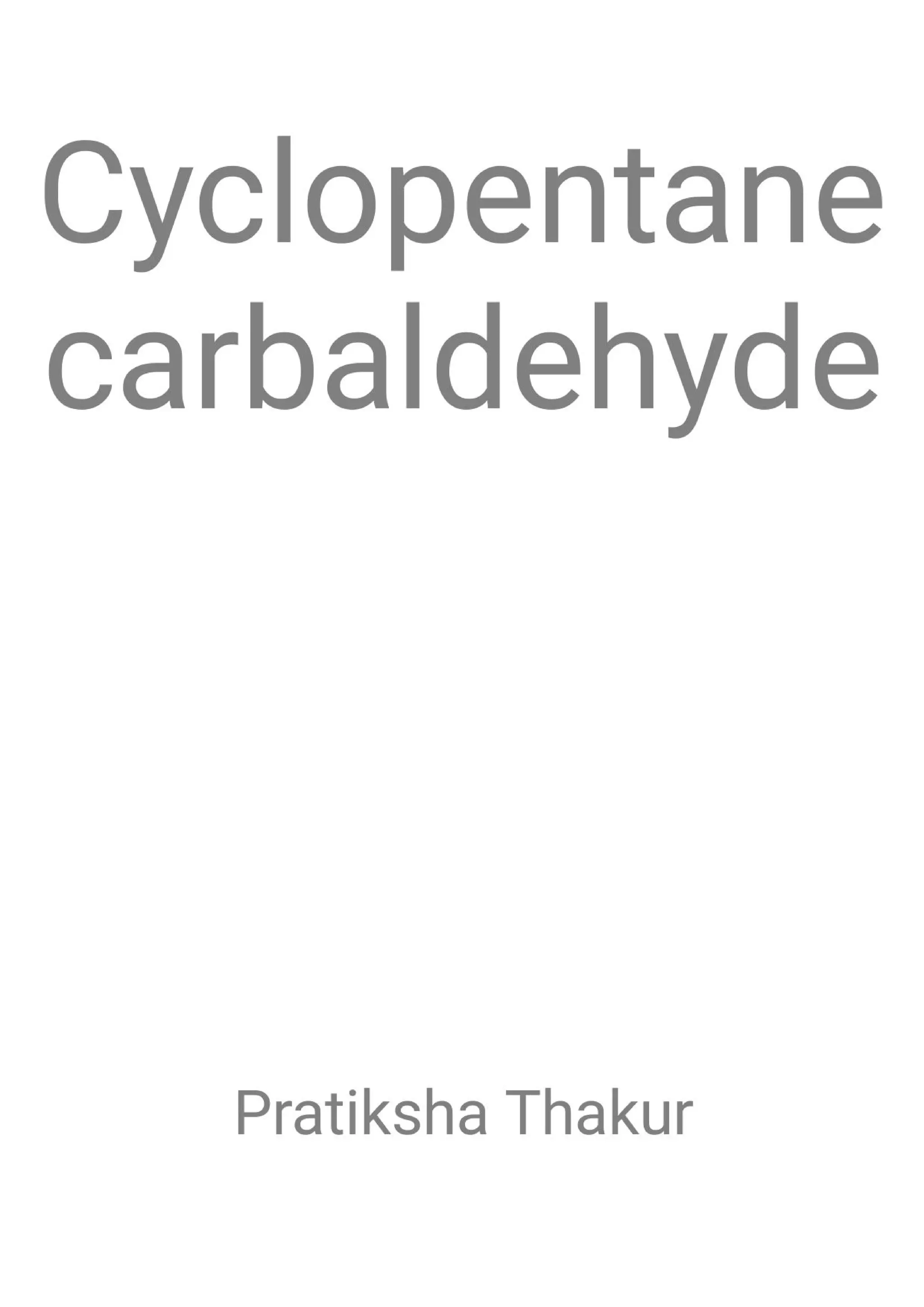 Cyclopentane carbaldehyde | PDF