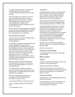 Cyclophosphamide injection 500 mg inj smpc taj pharmaceuticals | PDF