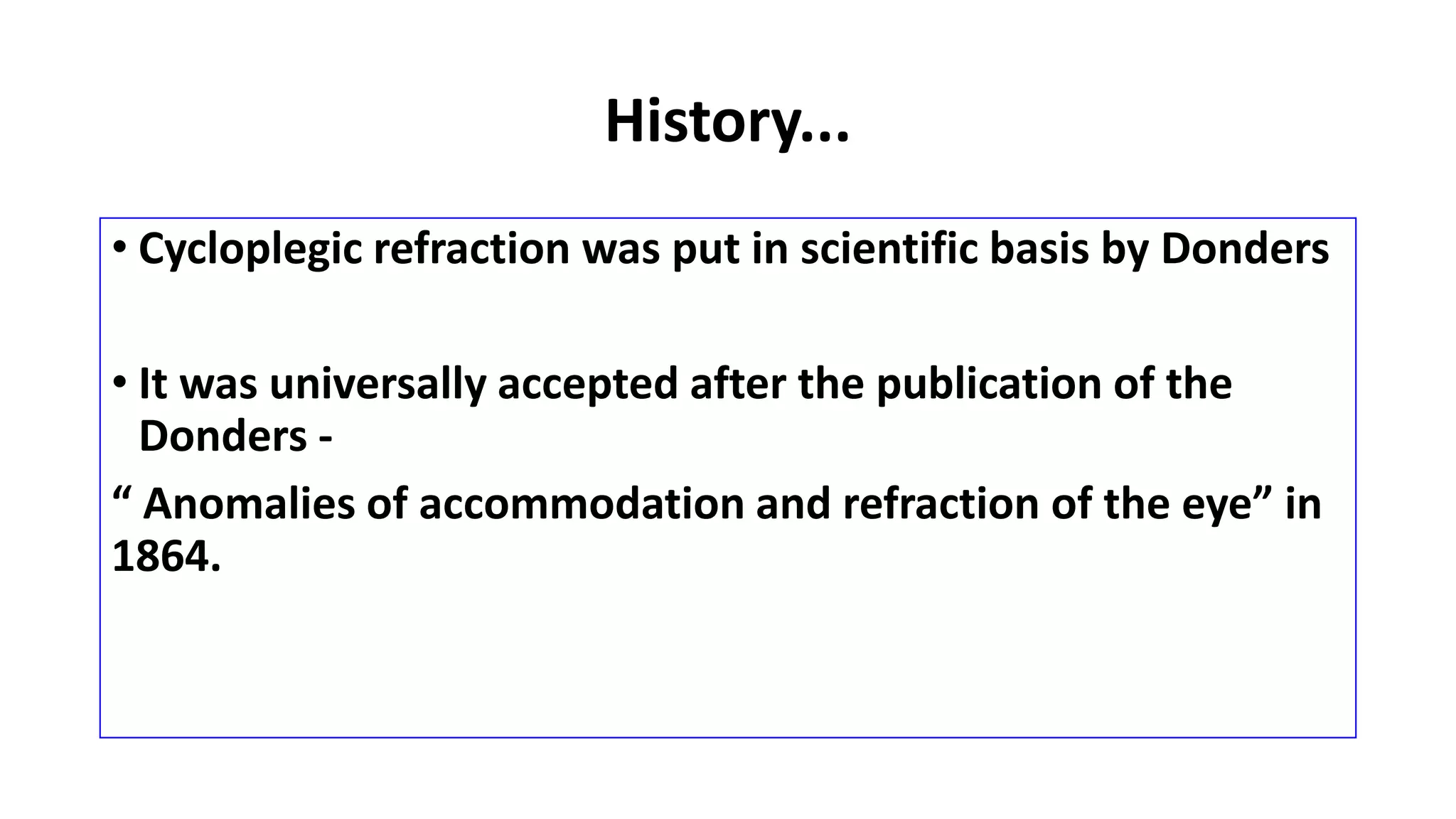 Cycloplegic agents & cyclorefraction | PPT