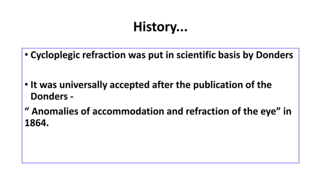 Cycloplegic agents & cyclorefraction | PPT | Eye and Vision Conditions | Diseases and Conditions