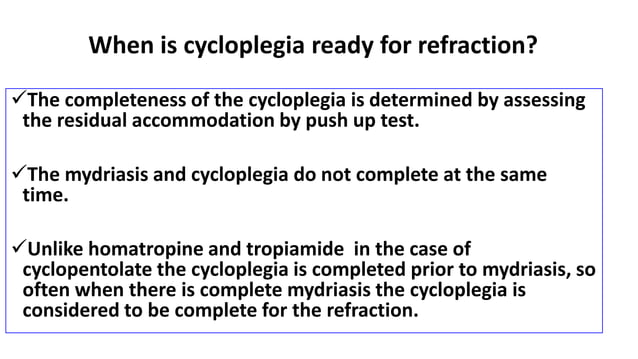 Cycloplegic agents & cyclorefraction | PPT | Eye and Vision Conditions ...