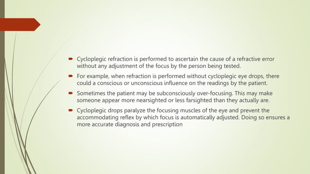 Cycloplegic refraction.pptx | Eye and Vision Conditions | Diseases and ...