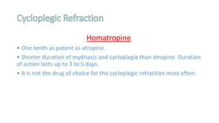 Cycloplegic refraction ppt | PPTX