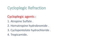 Cycloplegic refraction ppt | PPTX