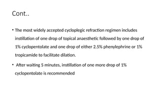CYCLOPLEGIC REFRACTION PRESENTATION PHARMACOLOGY | PPTX