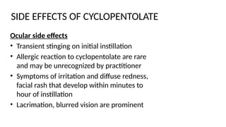 CYCLOPLEGIC REFRACTION PRESENTATION PHARMACOLOGY | PPTX