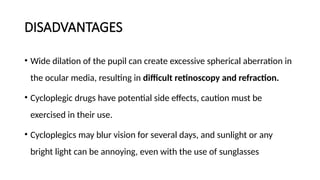 CYCLOPLEGIC REFRACTION PRESENTATION PHARMACOLOGY | PPTX