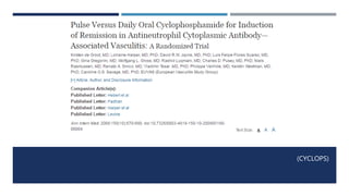CYCLOPS | PPTX | Blood Disorders | Diseases and Conditions