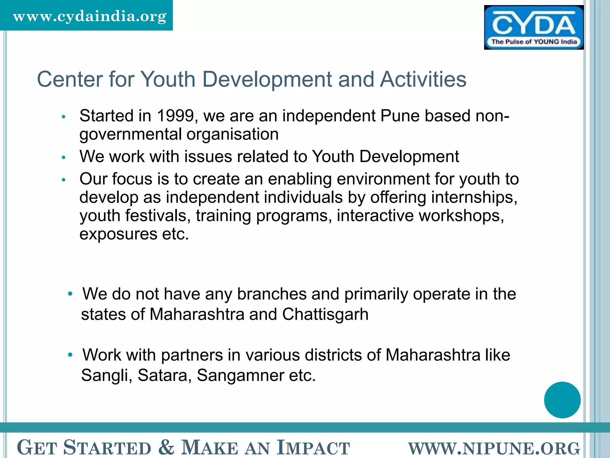 Center for Youth Development and Activities - Youth development and ...