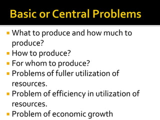 Basic Problem of an Economy | PPTX