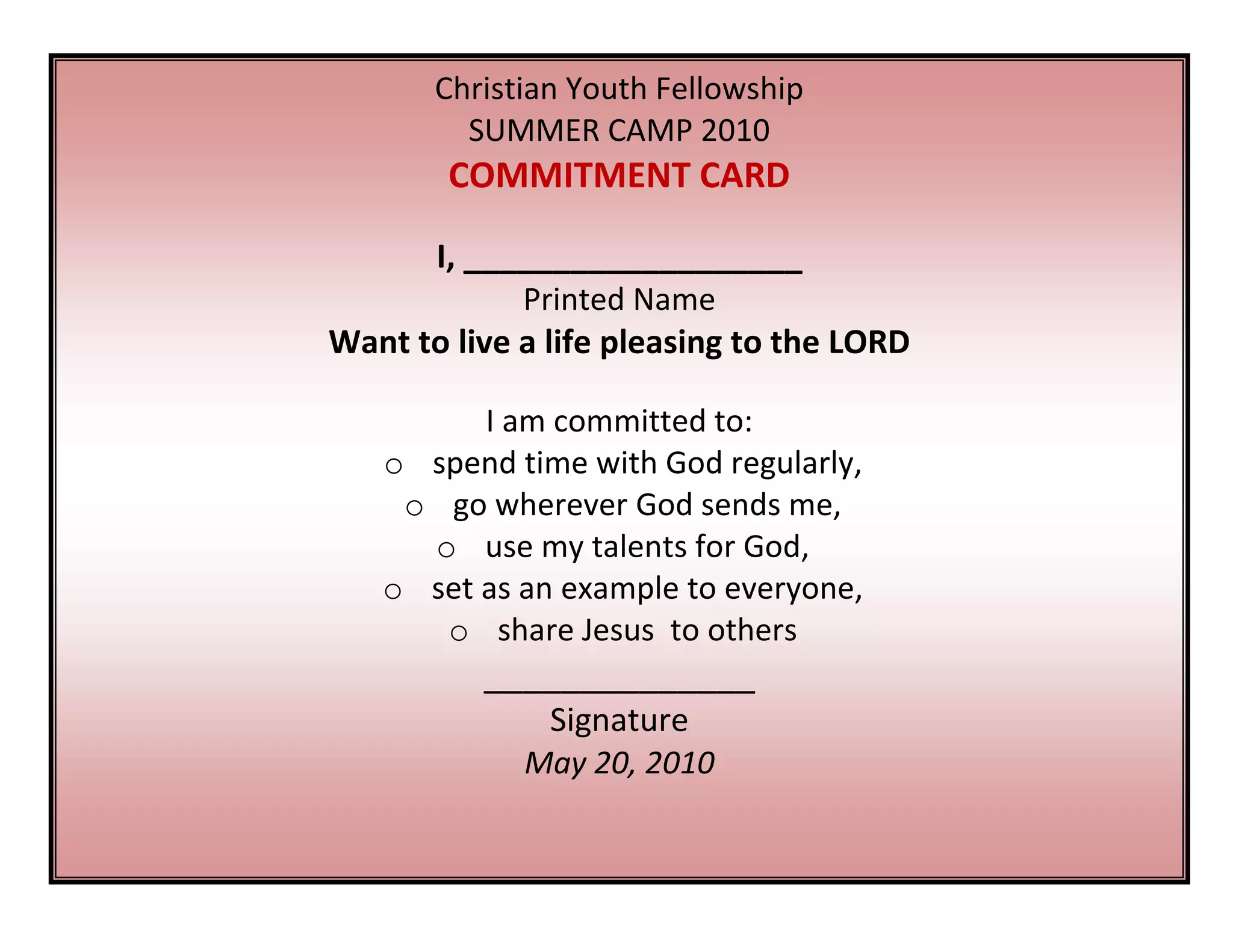 Cyf commitment card | PDF
