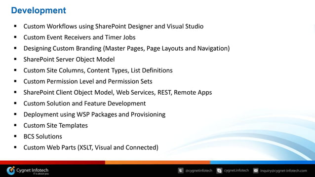 Cygnet Infotech's SharePoint 2013 Capabilities | PPT