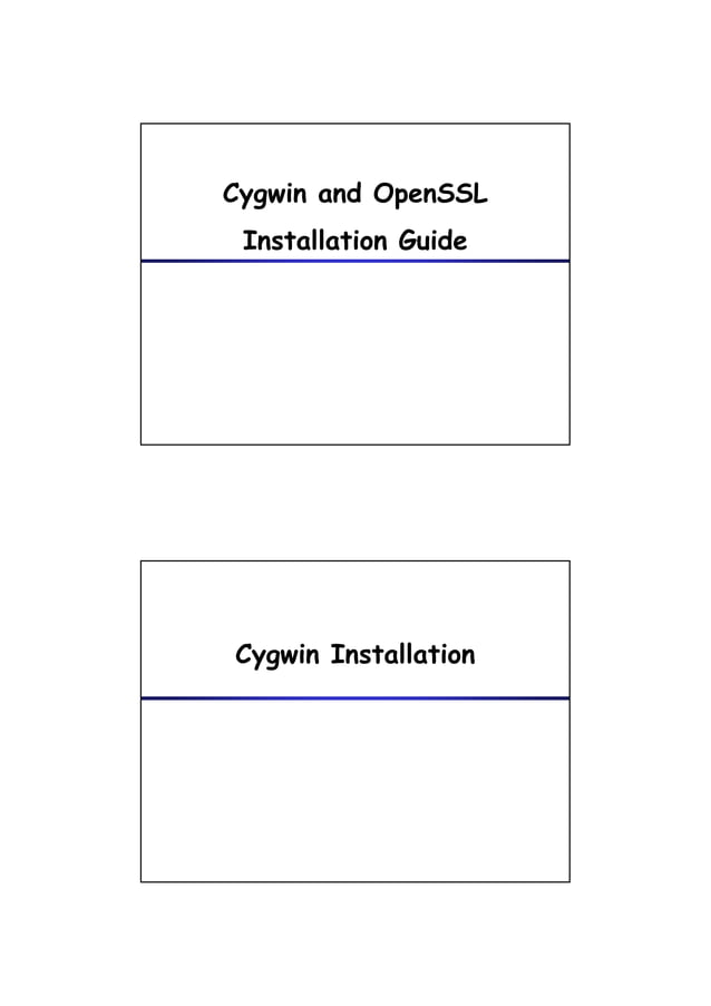 Cygwin+and+open ssl+install+guide | PDF