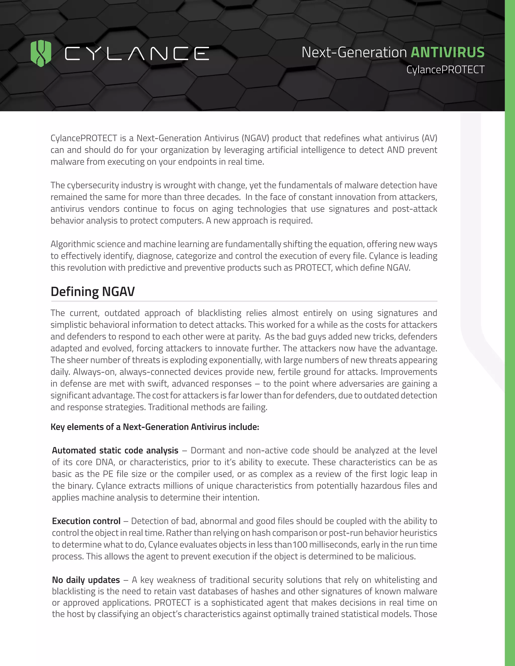 Cylance Protect-Next-Generation Antivirus-Overview | PDF