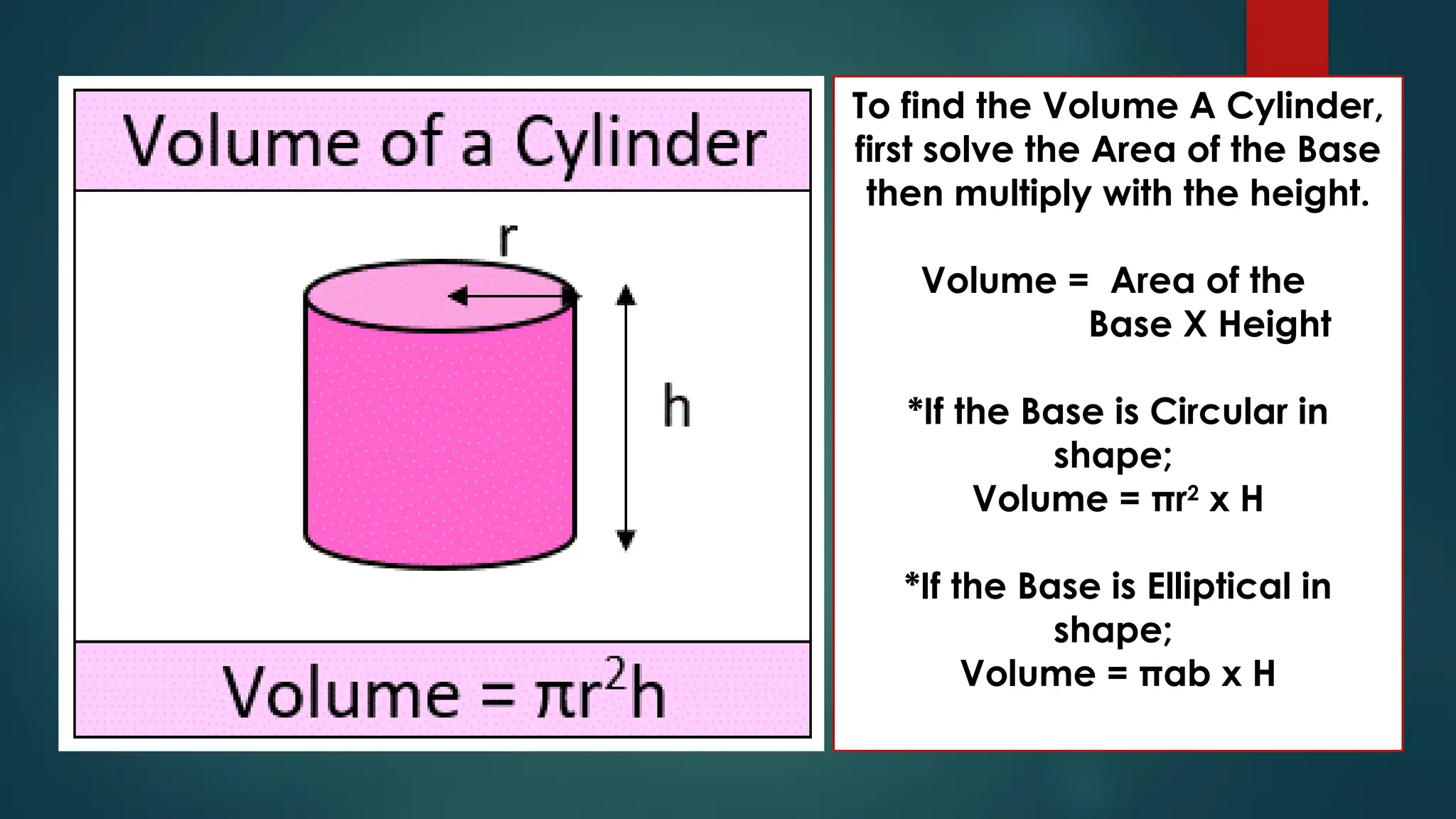 Volume o fCYLINDERcalculatepresentation.pptx