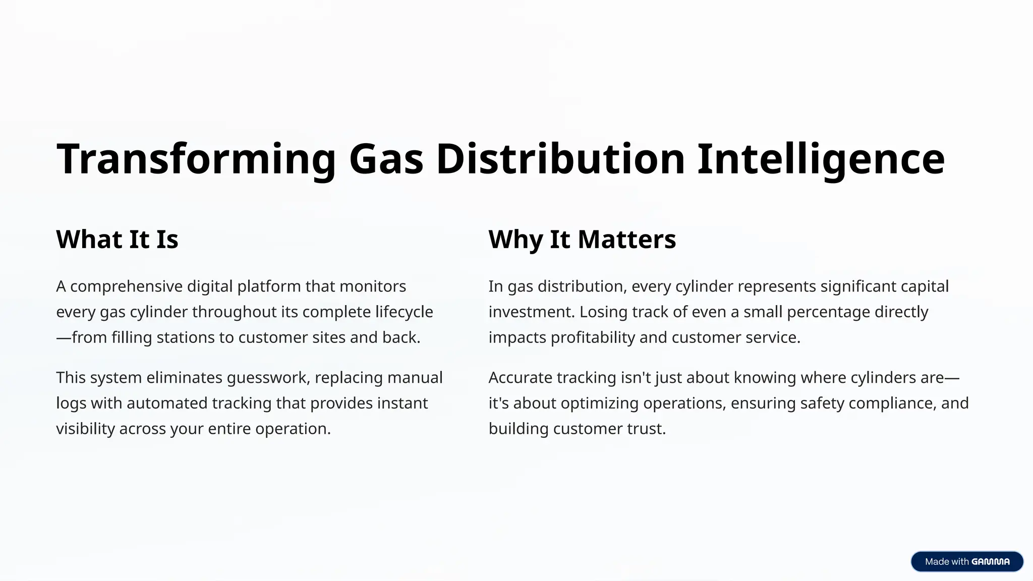 Cylinder Management System | Real-Time Gas Tracking | PPTX