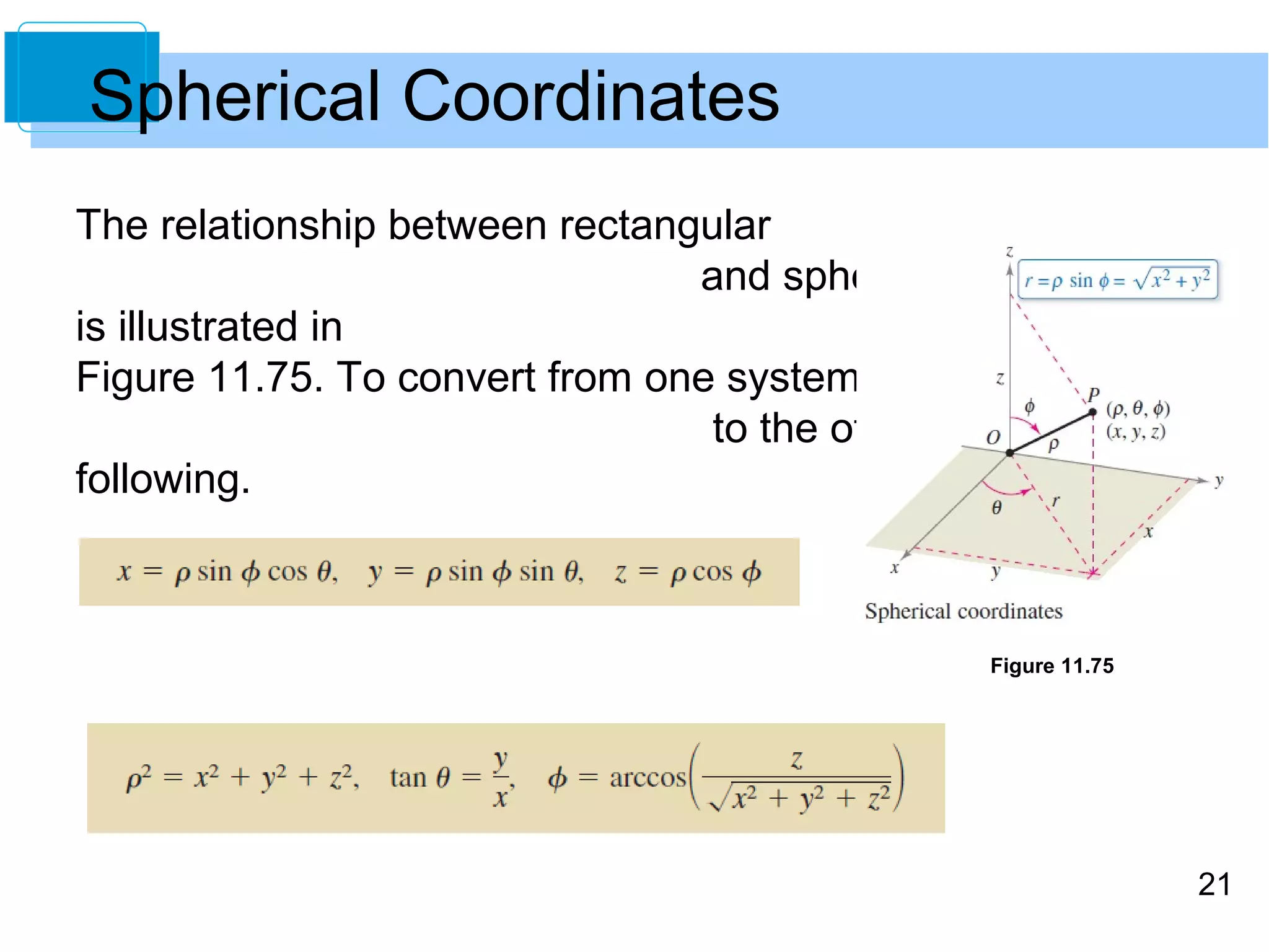 Cylindrical and Spherical Coordinates System | PPT