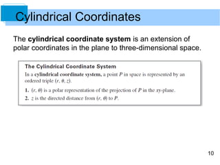 Cylindrical and Spherical Coordinates System | PPT