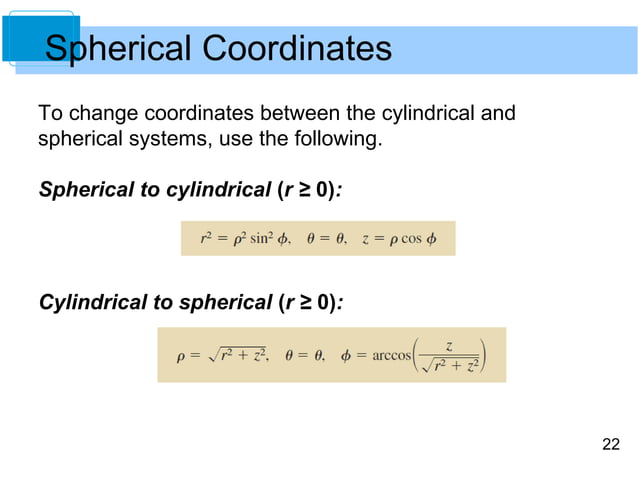 Cylindrical and Spherical Coordinates System | PPT | Geography | Science