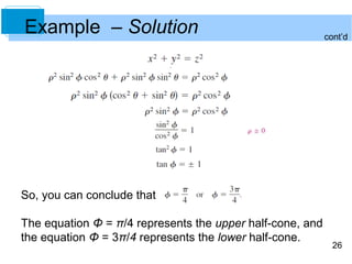 Cylindrical and Spherical Coordinates System | PPT