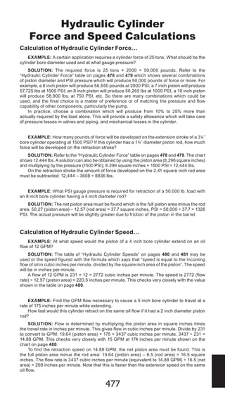 Cylinder force and speed calc | PDF