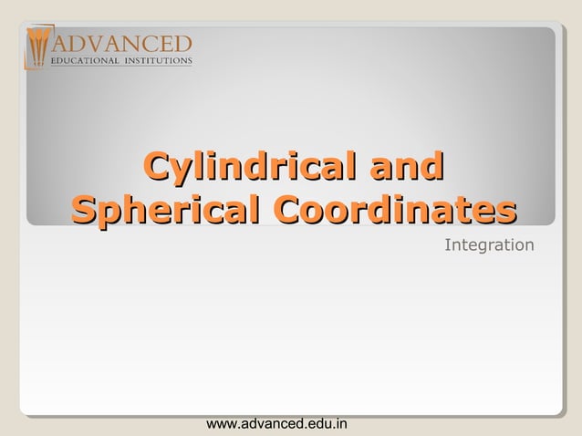 Cylindrical and spherical coordinates shalini | PPT