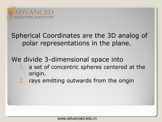 Cylindrical and spherical coordinates shalini | PPT