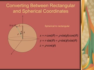 Cylindrical and spherical coordinates | PPT