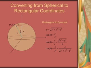 Cylindrical and spherical coordinates | PPT
