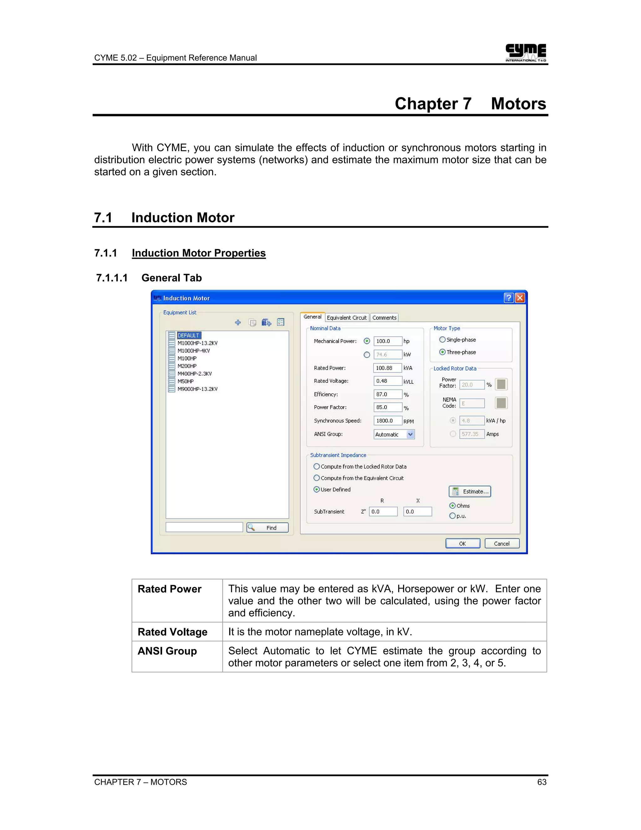 Cyme equipment reference manual | PDF