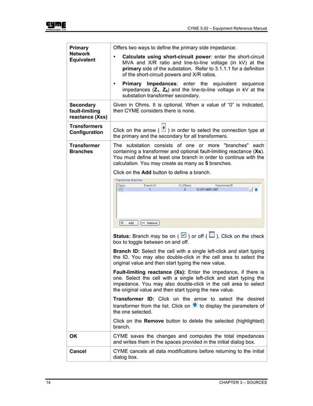 Cyme equipment reference manual | PDF