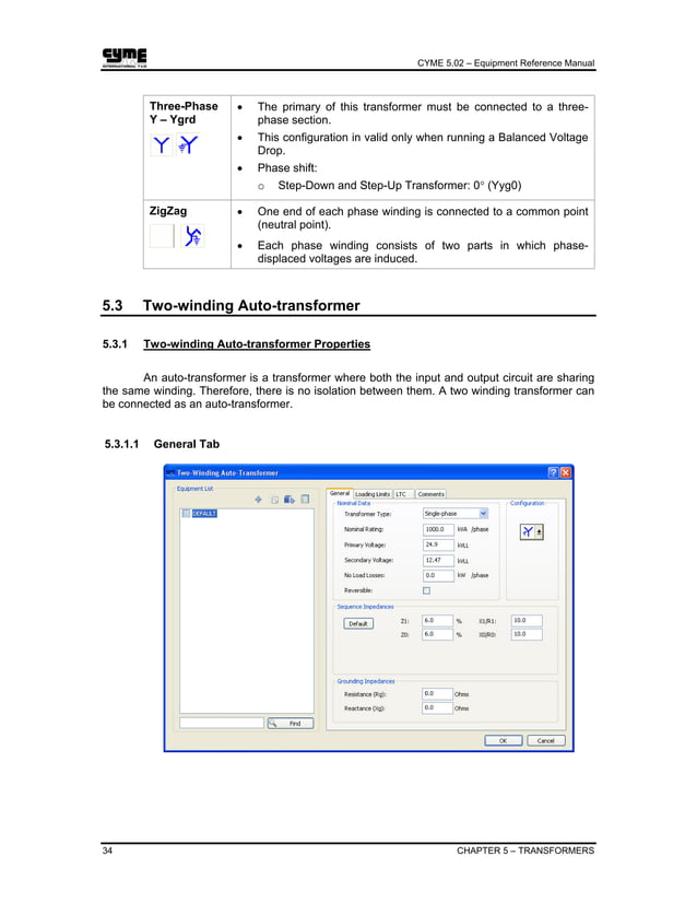 Cyme equipment reference manual | PDF