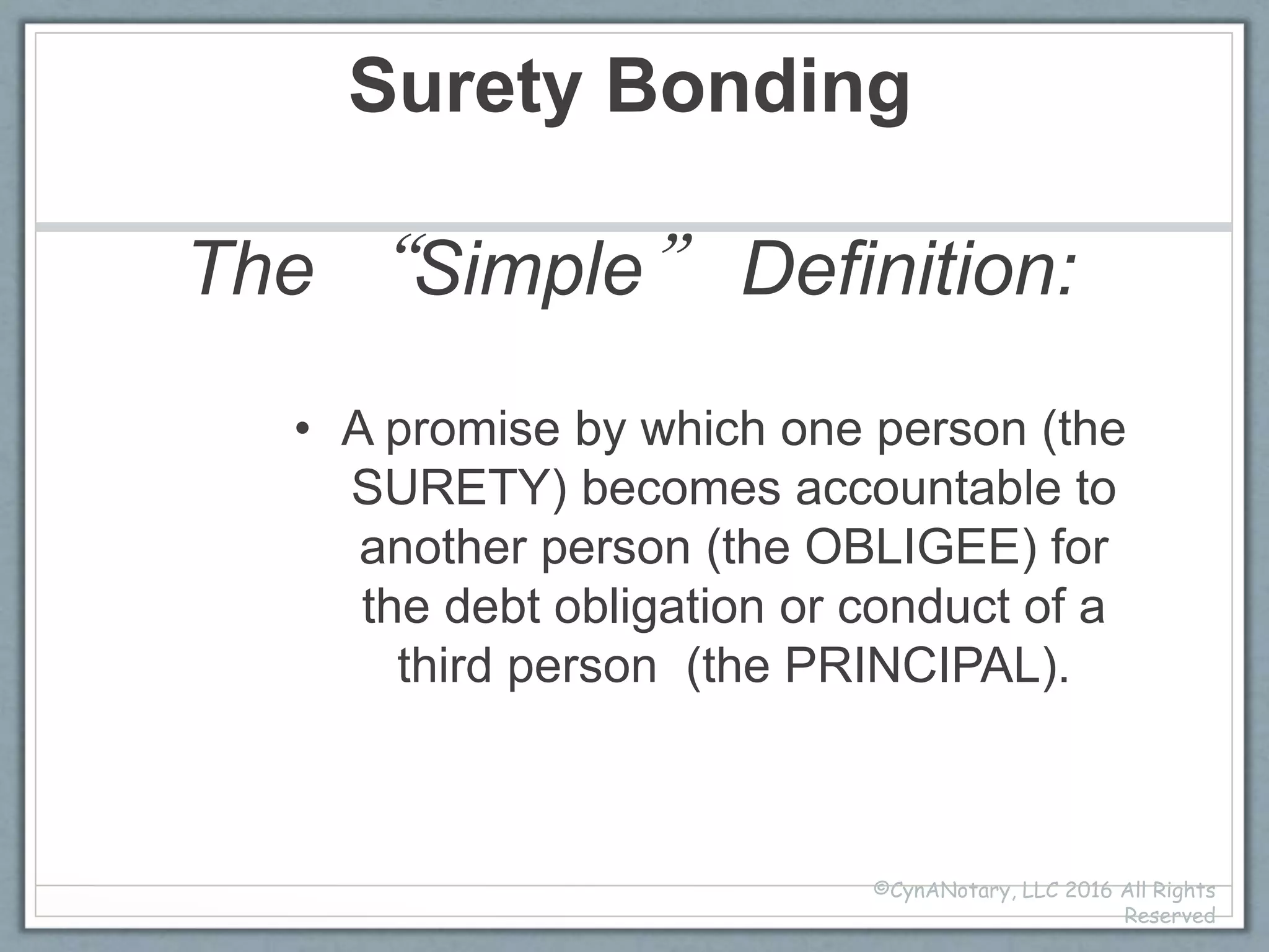 Cynanotary surety bond presentation | PPTX