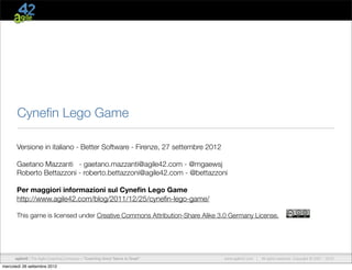 Cynefin Lego Game Agenda (versione 2.0 in Italiano) | PPT