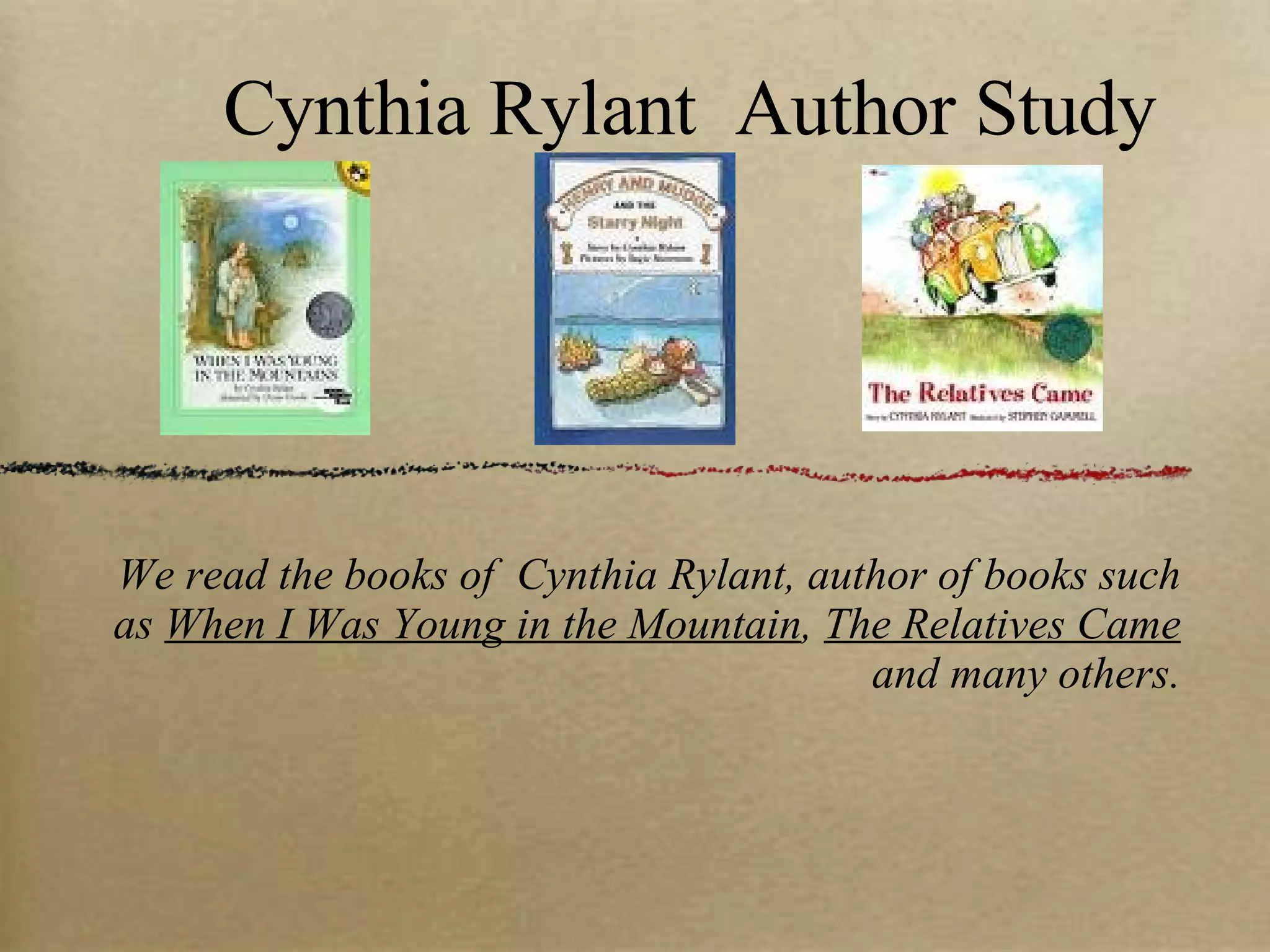 Cynthia Rylant Narratives | PPT