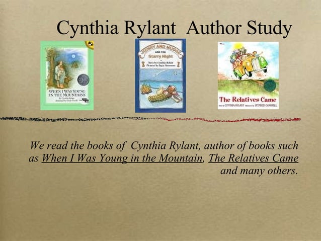 Cynthia Rylant Narratives | PPT
