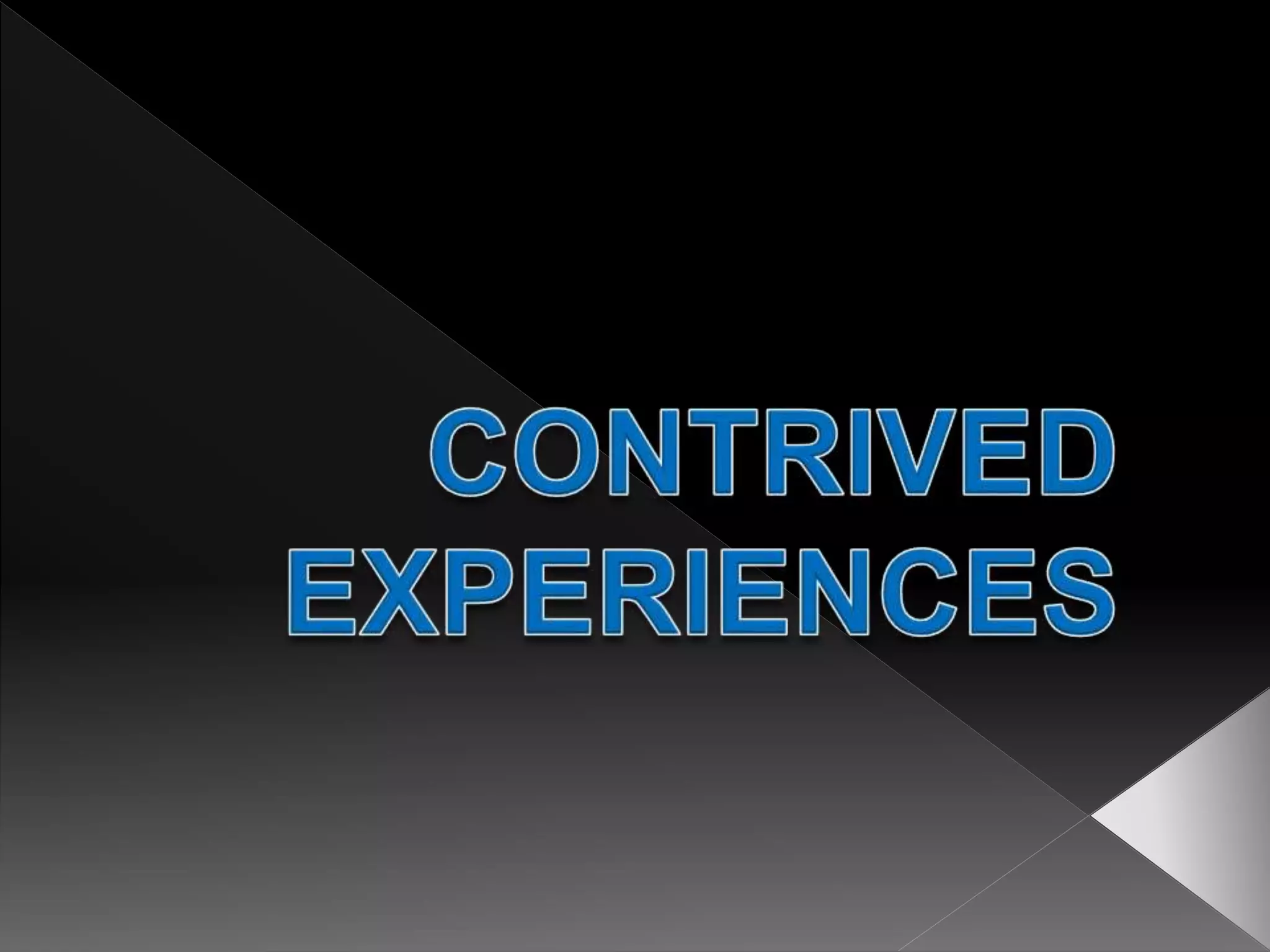 cynthia agunat contrived experiences | PPTX