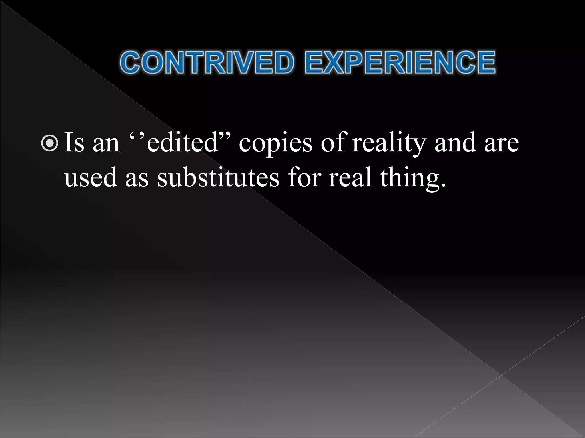 cynthia agunat contrived experiences | PPTX