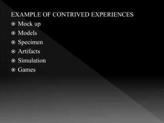 cynthia agunat contrived experiences | PPTX