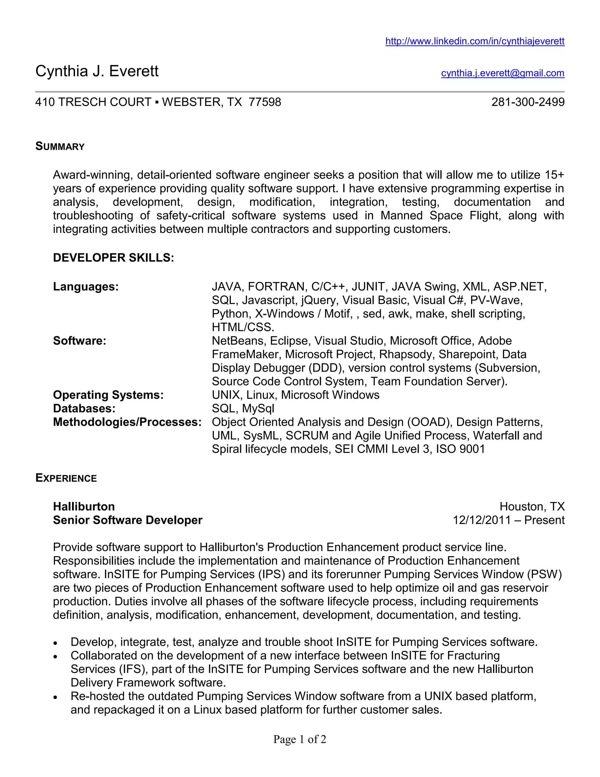 Cynthia everett-resume-022713 | PDF