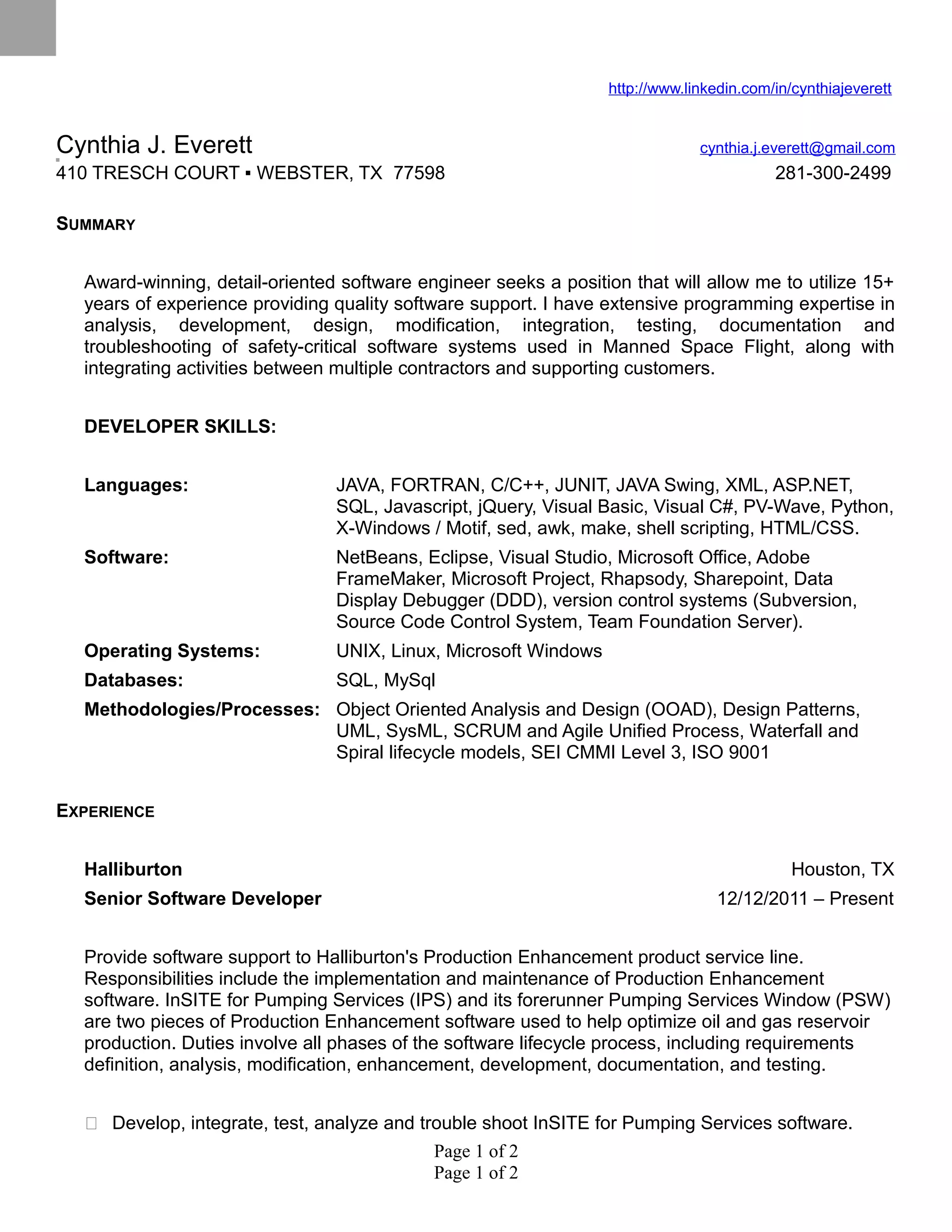 Cynthia everett-resume-022713-rtf | PDF