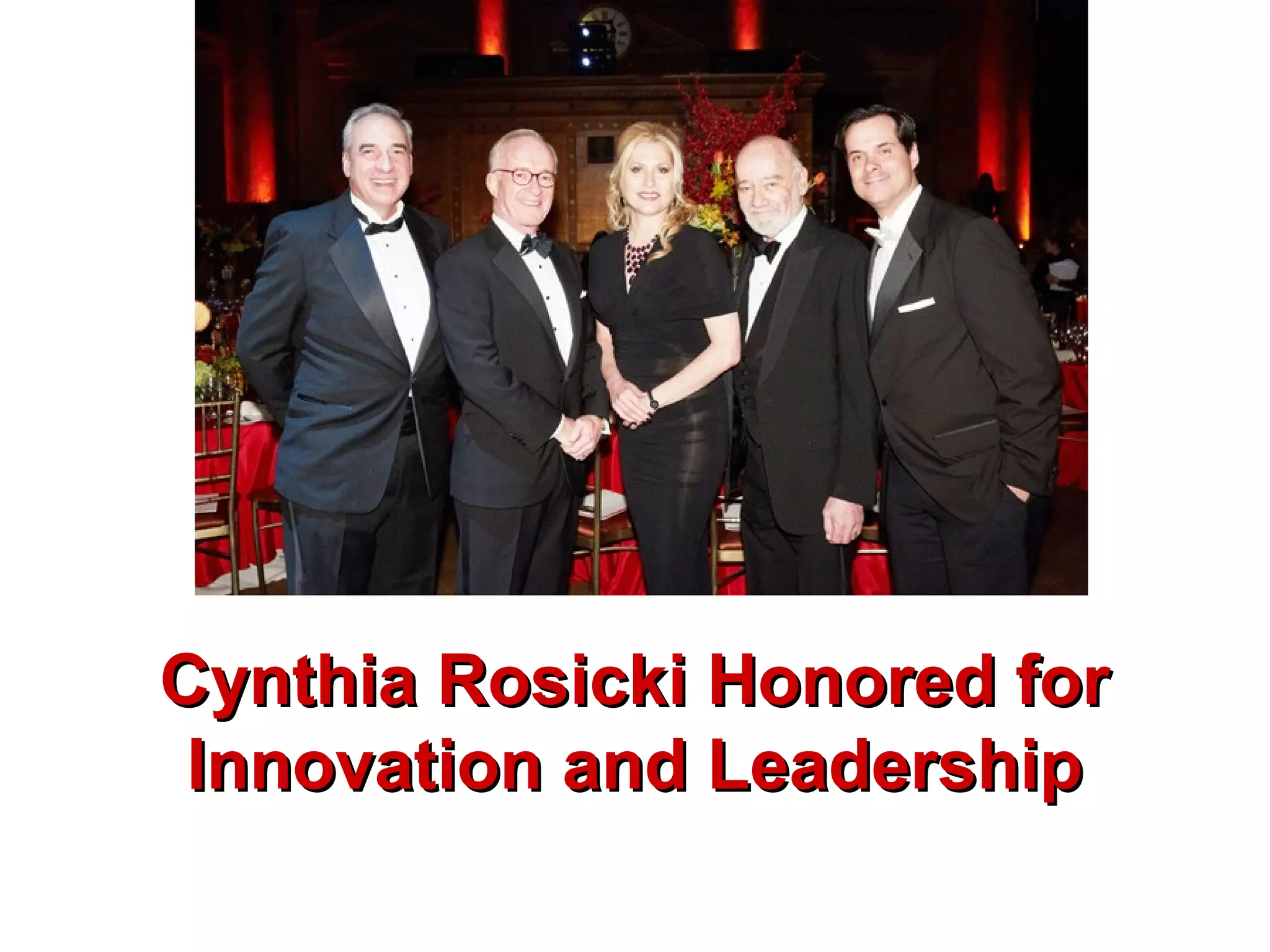 Cynthia Rosicki Honored for Innovation and Leadership | PPT
