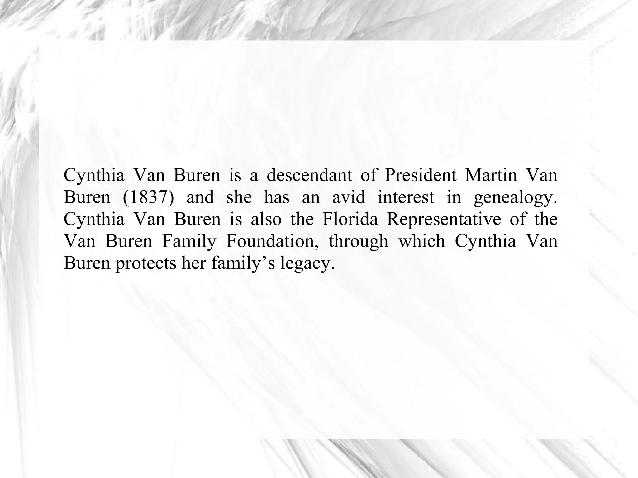 Cynthia van buren : President martin van buren | PPT | Genealogy and ...